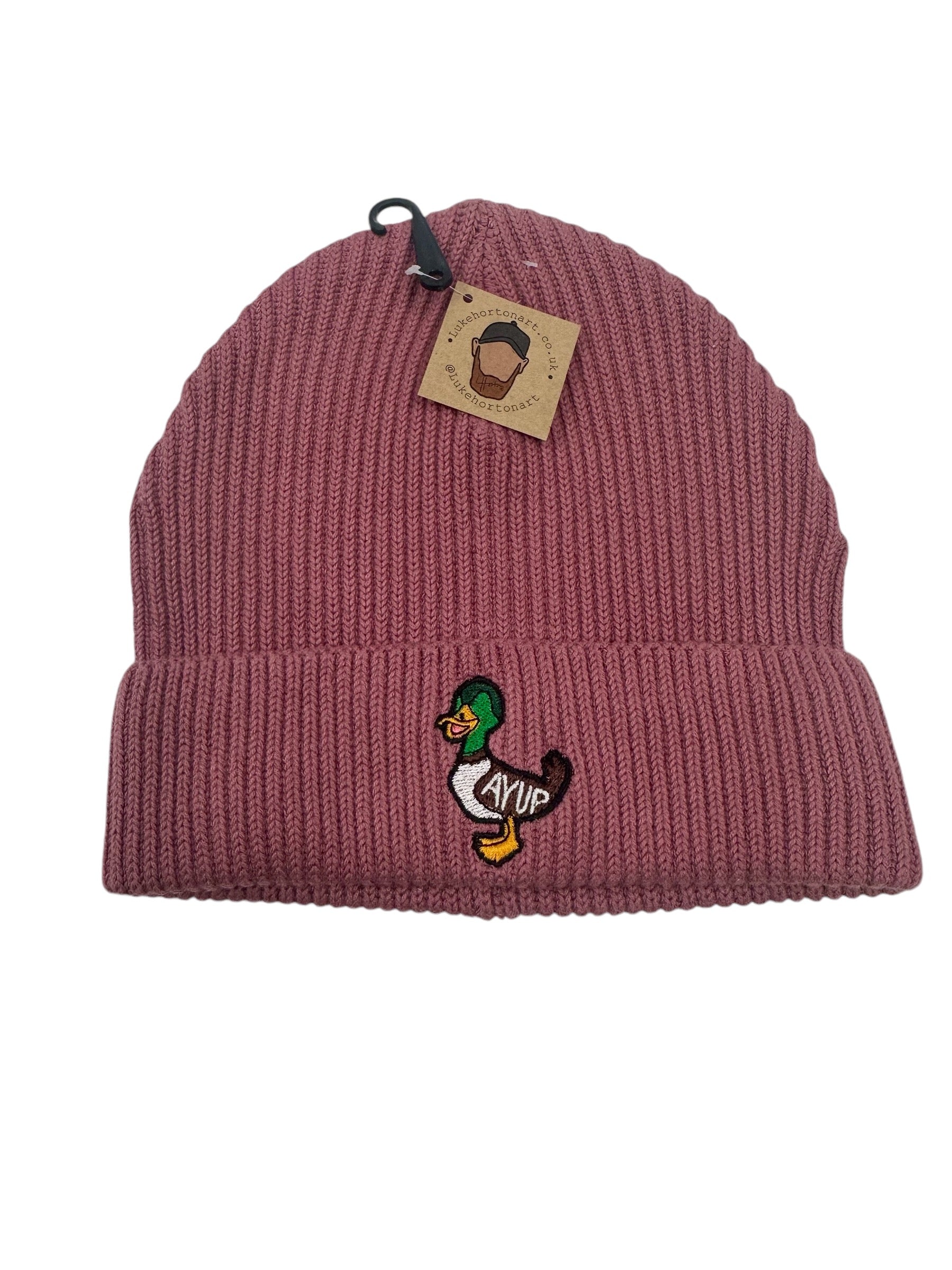 Pink Ayup Duck - Premium Beanie - Luke Horton – Luke Horton Art