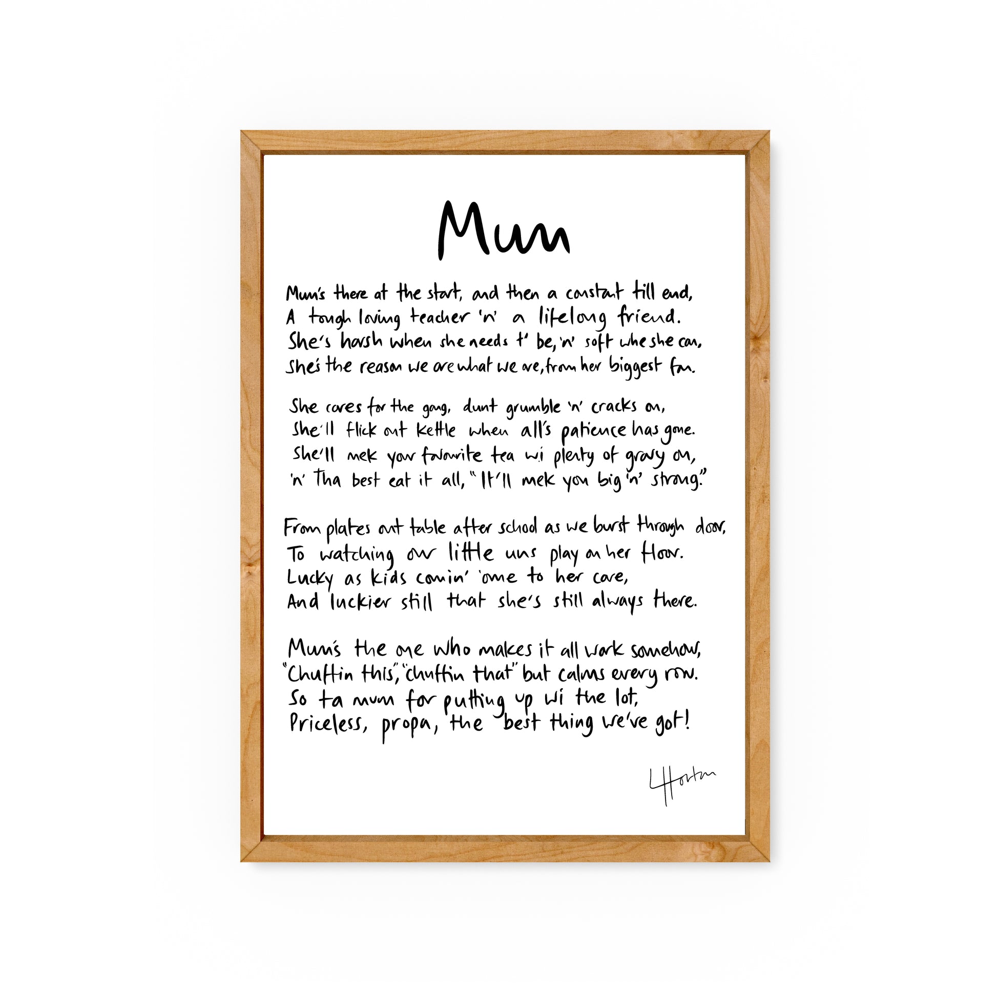 Mum Poem - Art Print - Luke Horton – Luke Horton Art