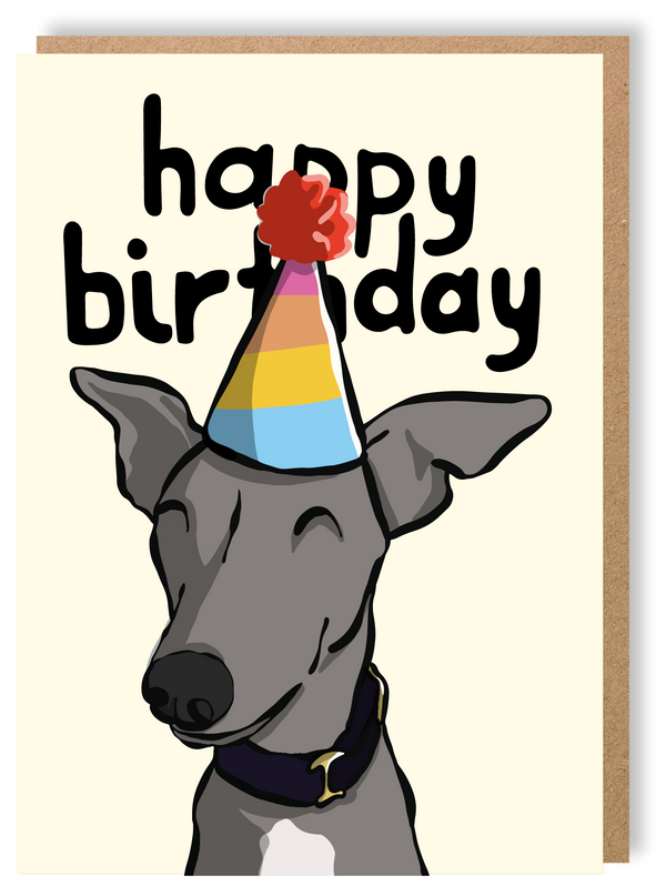 Happy Birthday Whippet - Greetings Card - LukeHorton Art – Luke Horton Art