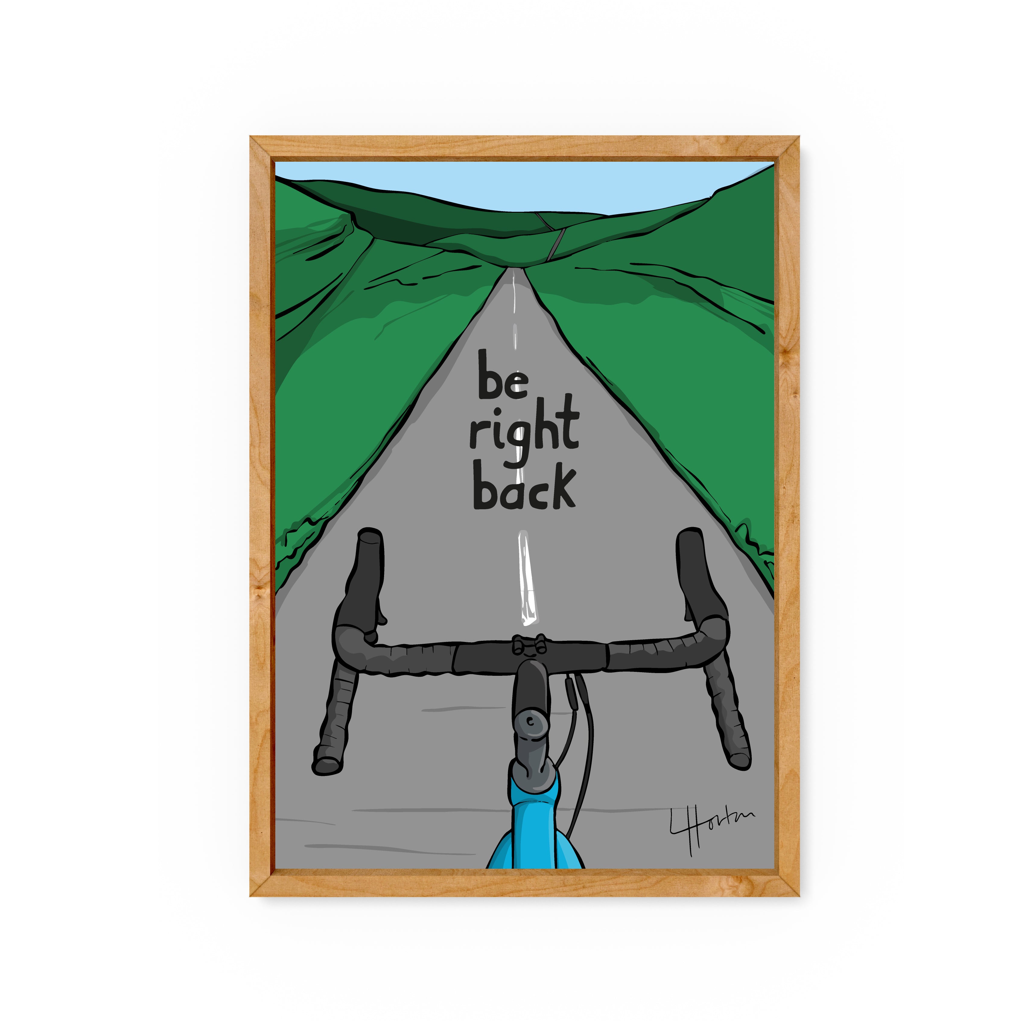 Be Right Back - Road Bike Cyclist Art Print - Luke Horton – Luke Horton Art